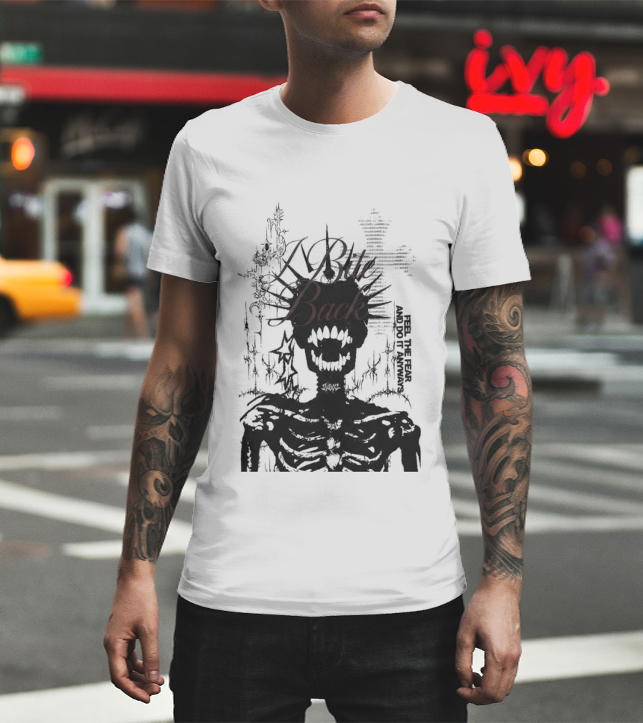 Swixxz Bite Back Jumbo Skeleton Cross T-Shirt