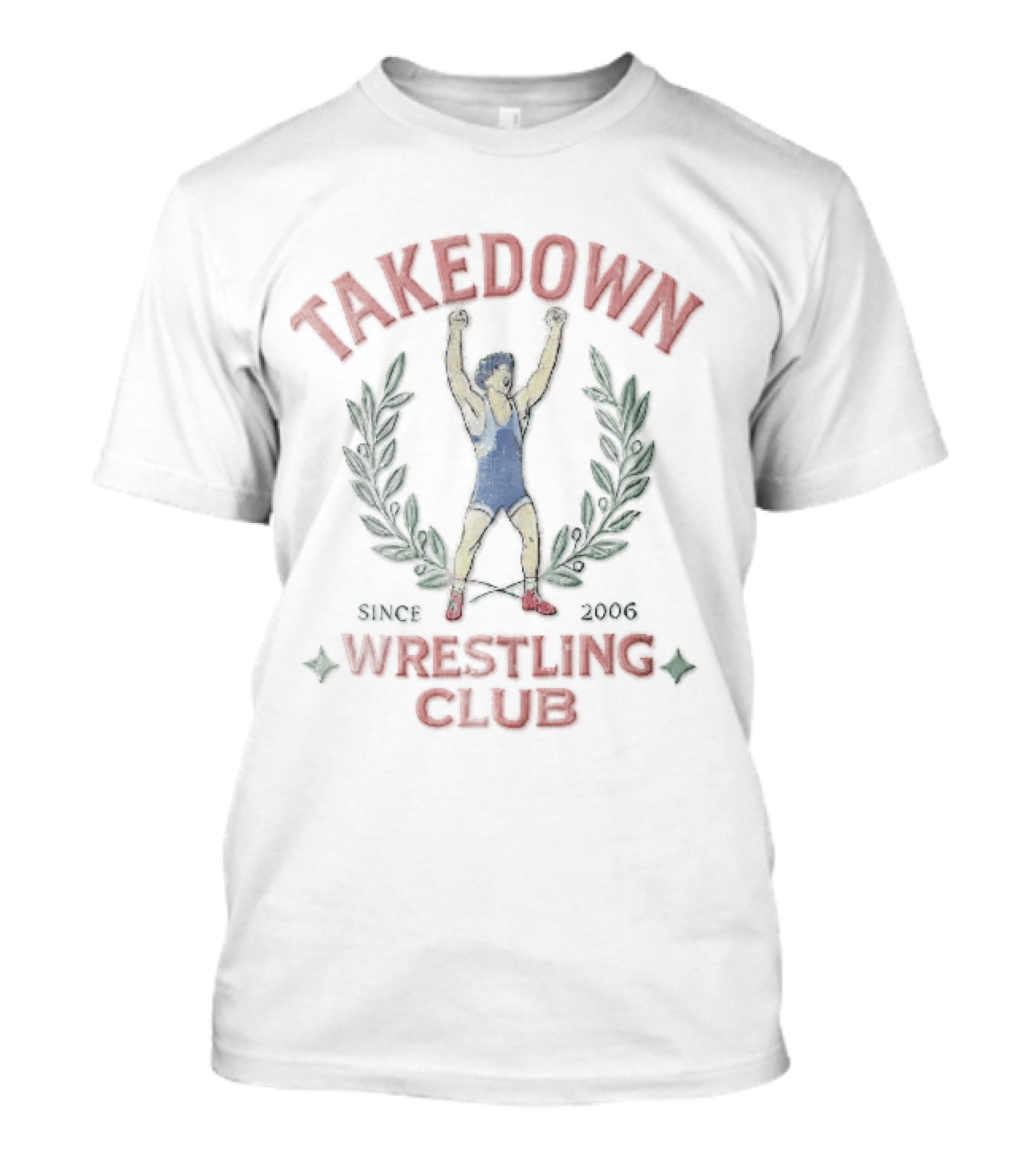 Takedown Wrestling Club Vintage Athlete Laurel Since 2006 T-Shirt