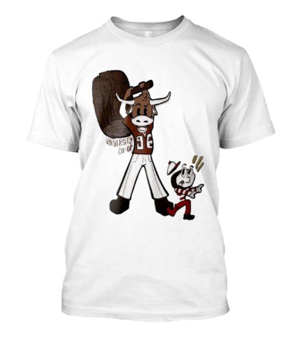 Texas Longhorns University Co Op Cartoon Longhorn 96 Football T-Shirt