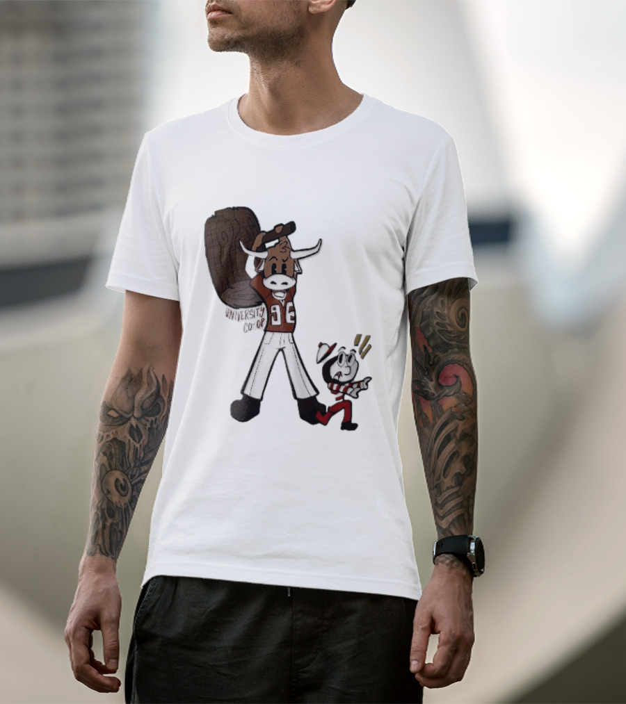 Texas Longhorns University Co Op Cartoon Longhorn 96 Football T-Shirt