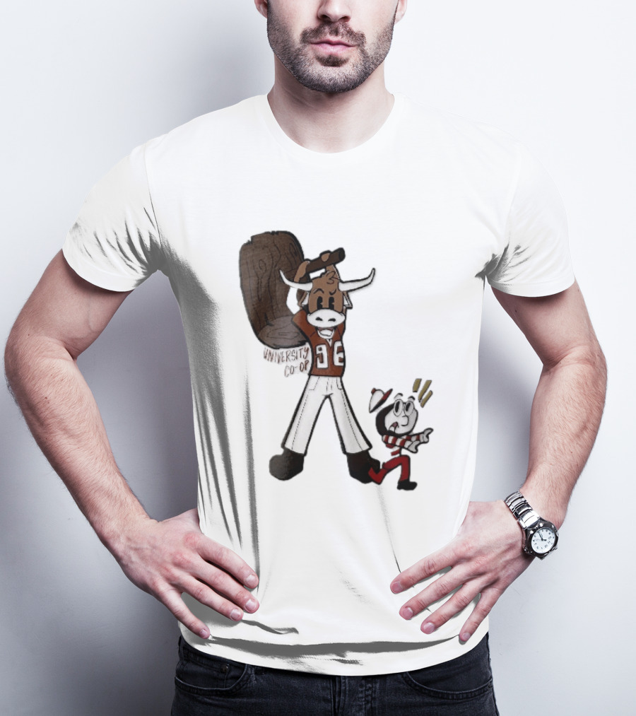 Texas Longhorns University Co Op Cartoon Longhorn 96 Football T-Shirt