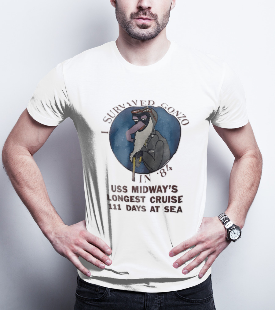 USS Midway I Survived Gonzo 1984 Longest Cruise 111 Days At Sea T-Shirt