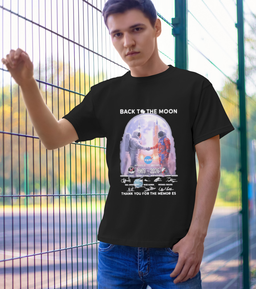 Back To The Moon Apollo 11 Artemis II 1969 2026 NASA Thank You For The Memories T-Shirt