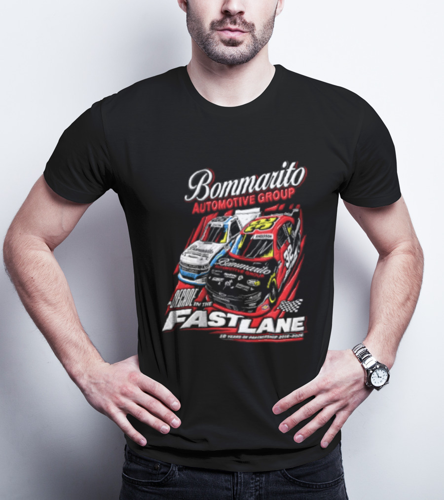 Bommarito Automotive Group Decade Fast Lane Anderson 10 Years Partnership 2016 2026 Race Cars T-Shirt