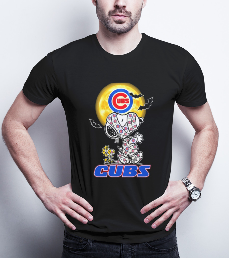 Chicago Cubs Snoopy Woodstock Halloween Mummy Cosplay T-Shirt