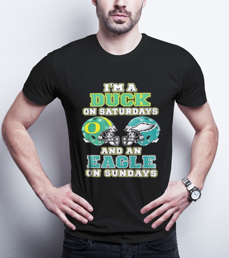 Oregon Ducks Saturdays Philadelphia Eagles Sundays Fan Dual Allegiance T-Shirt