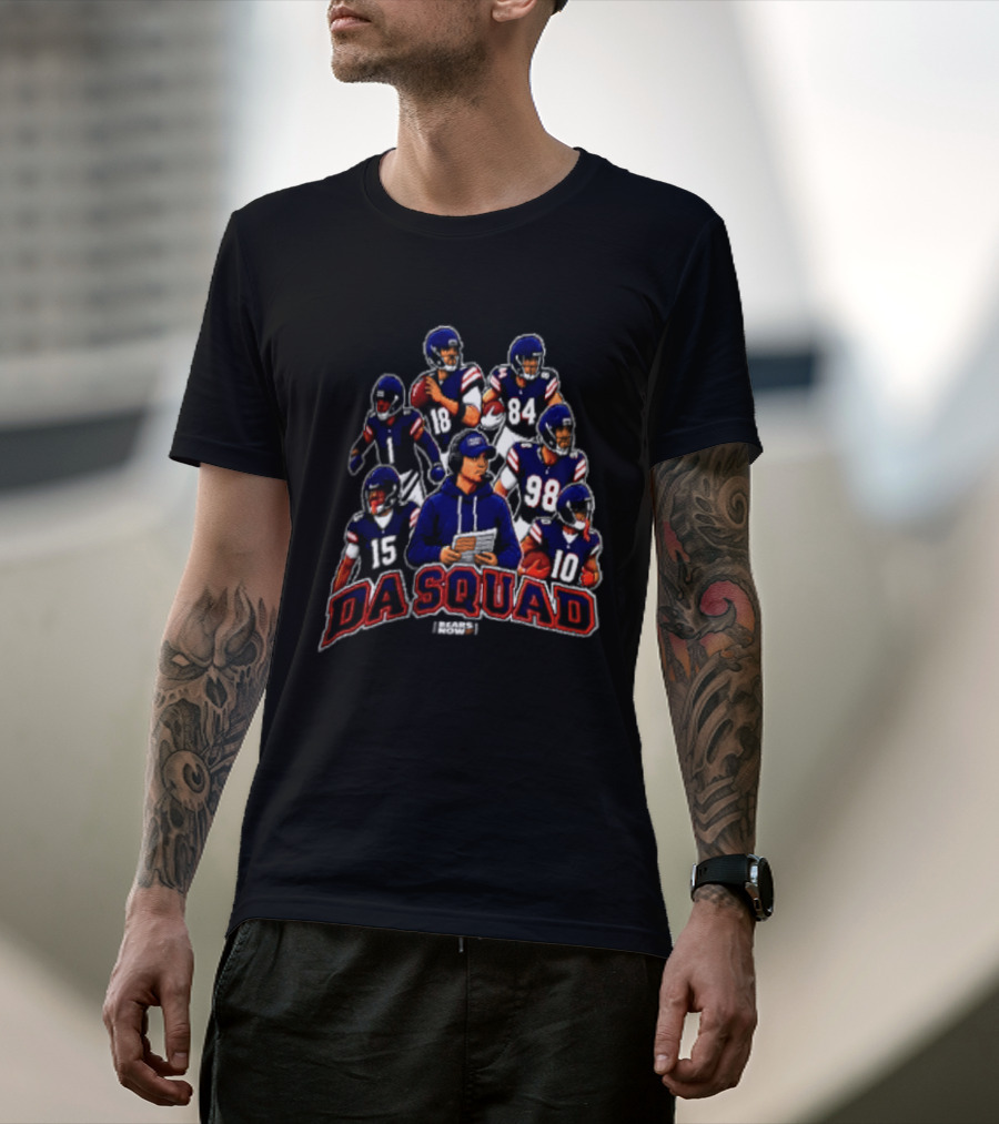 Da Squad Bears Now Team Players Huddle Formation T-Shirt