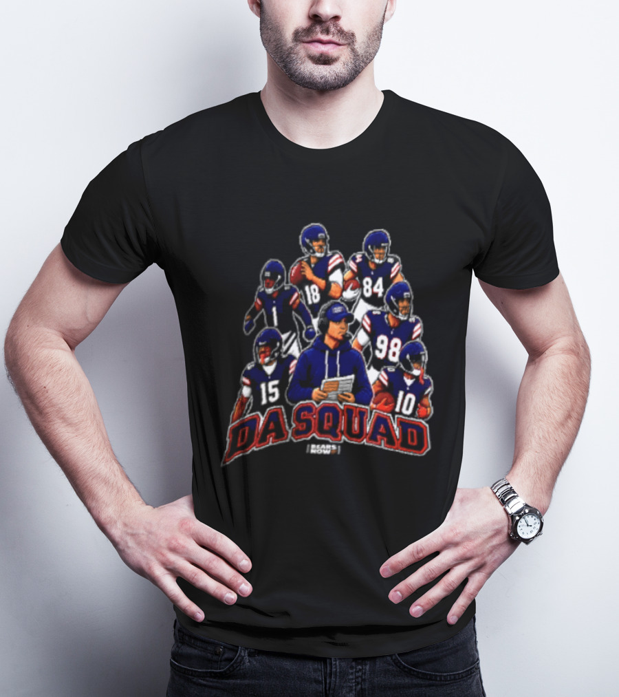 Da Squad Bears Now Team Players Huddle Formation T-Shirt