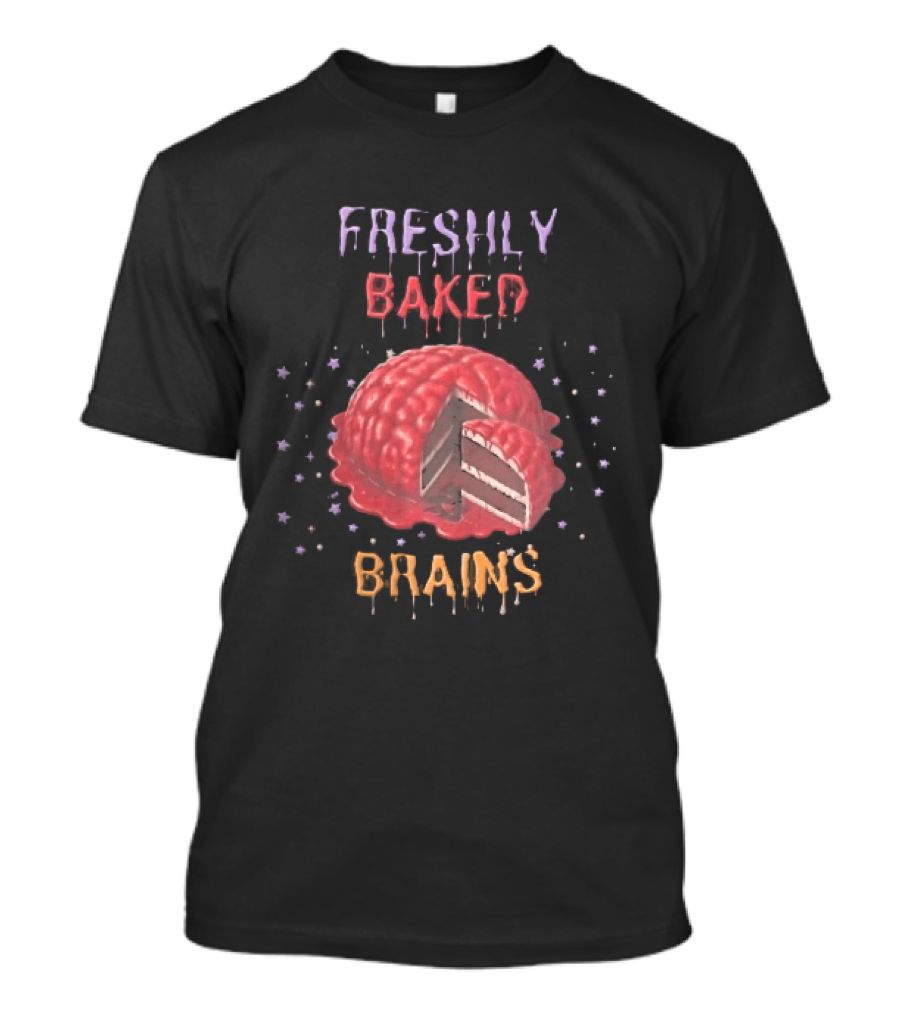 Freshly Baked Brains Red Layered Cake Slice With Stars T-Shirt