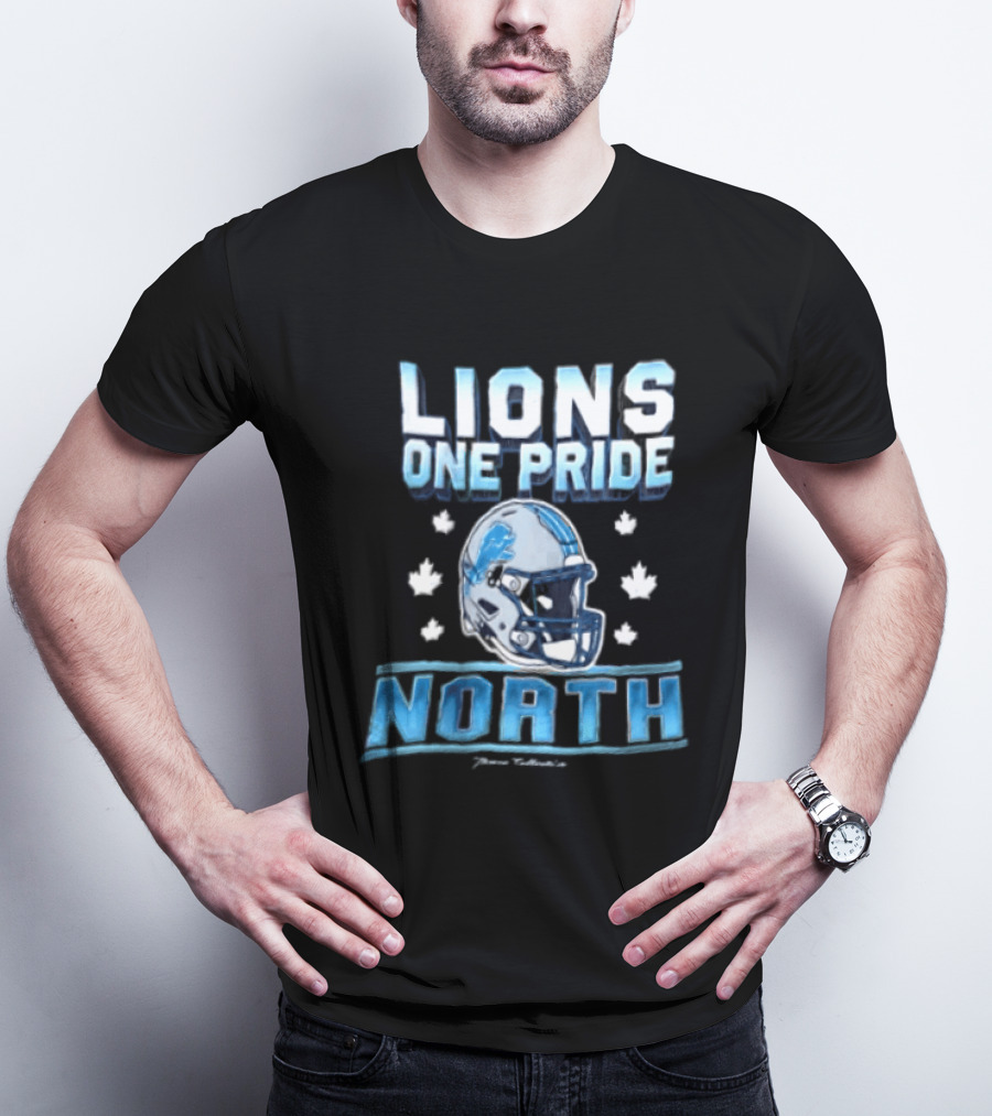 Lions One Pride North Detroit Lions Football Helmet Fan Gear T-Shirt