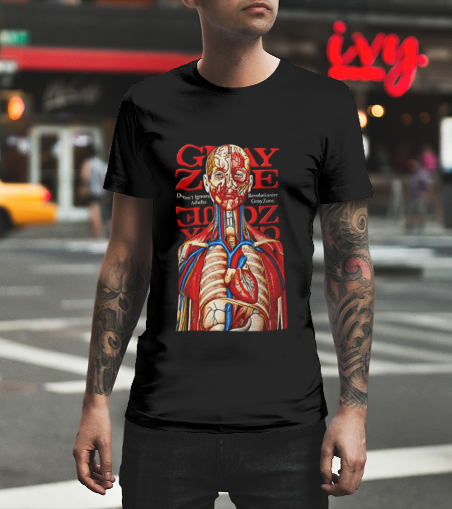 Grayzone Dont Ignore Revolutionize Anatomical Human Body Diagram T-Shirt