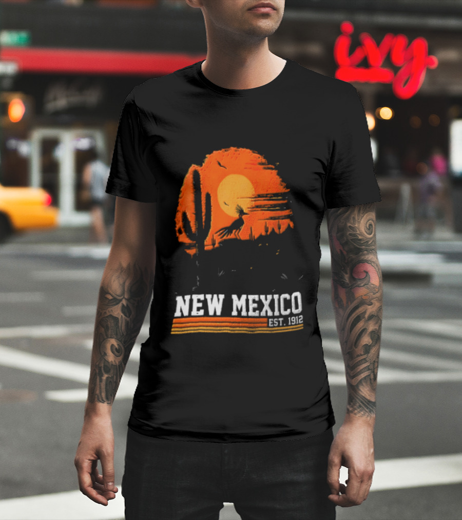 New Mexico Cactus Desert Vibes Est. 1912 Sun T-Shirt