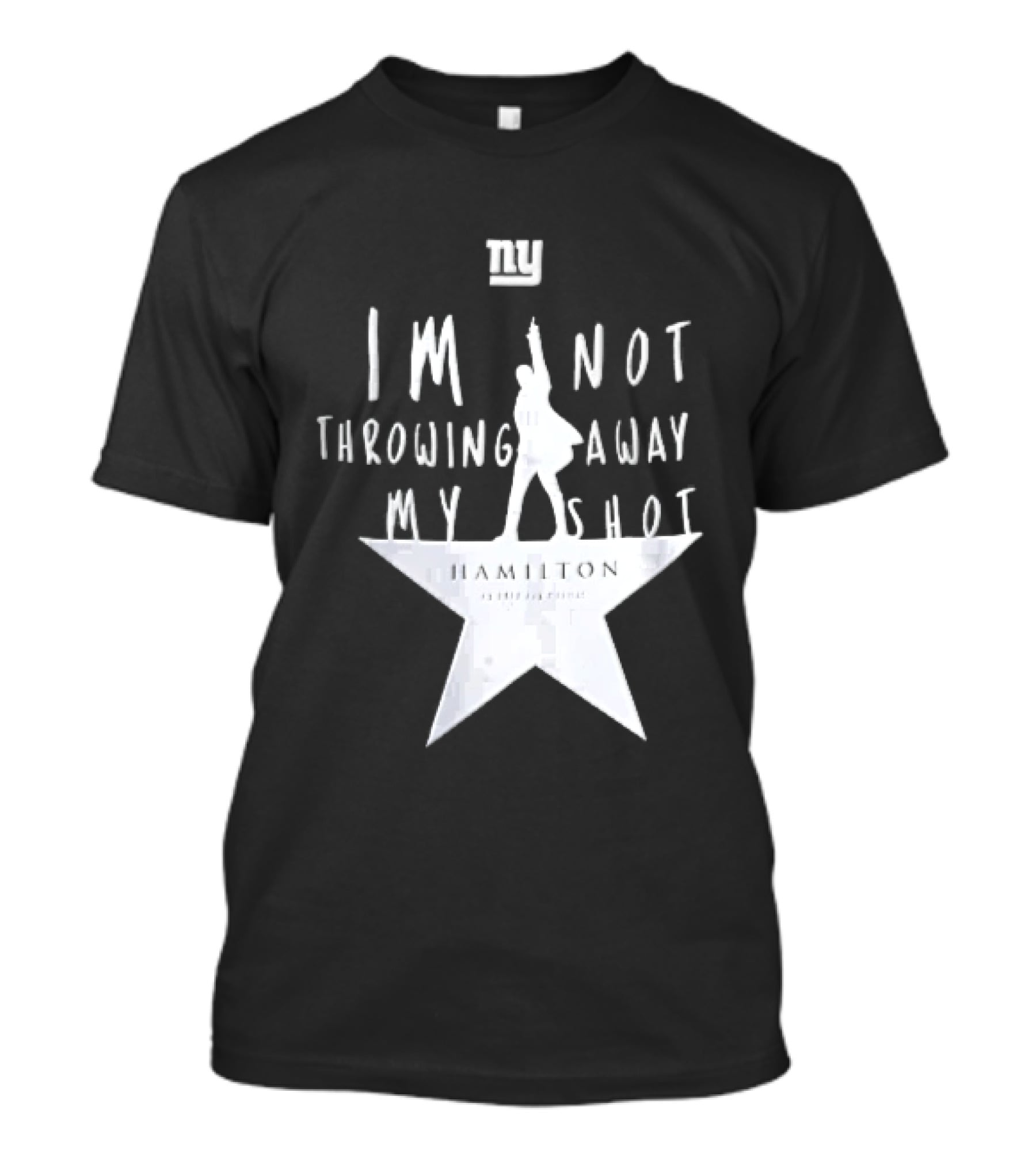 New York Giants I'm Not Throwing Away My Shot Hamilton Musical Silhouette Star T-Shirt