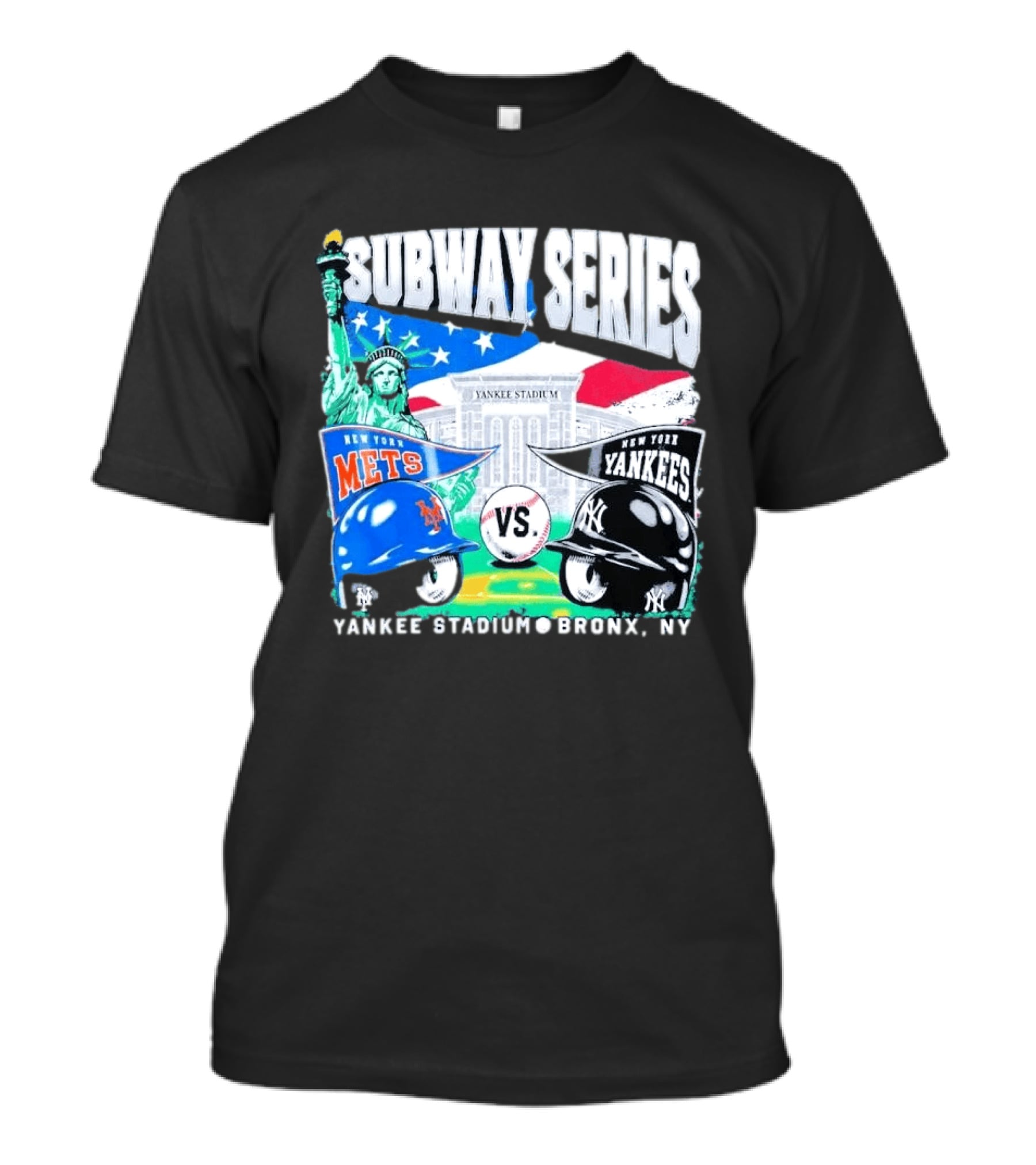 Subway Series Yankee Stadium Bronx NY Mets Yankees Statue Of Liberty T-Shirt
