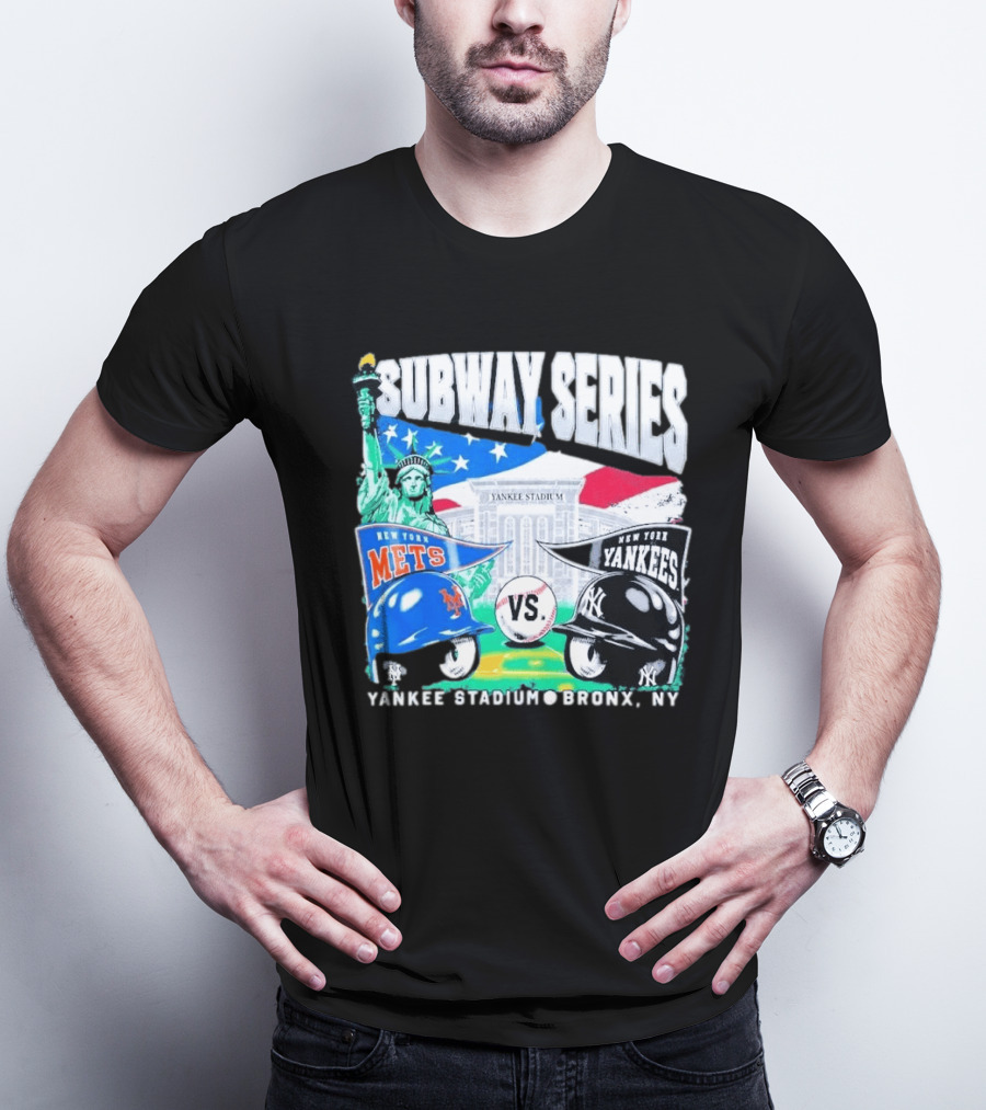 Subway Series Yankee Stadium Bronx NY Mets Yankees Statue Of Liberty T-Shirt
