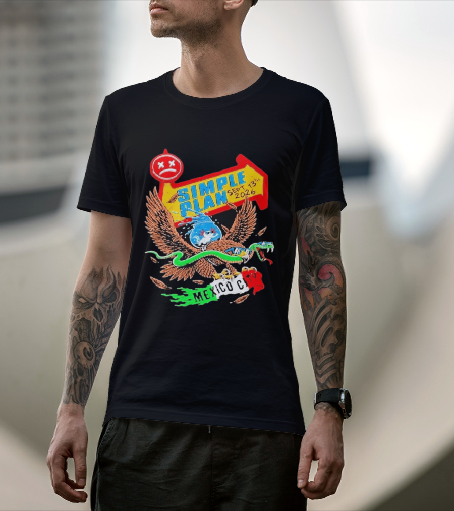 Simple Plan Vans Warped Tour Sep 13 2026 Mexico City Event T-Shirt