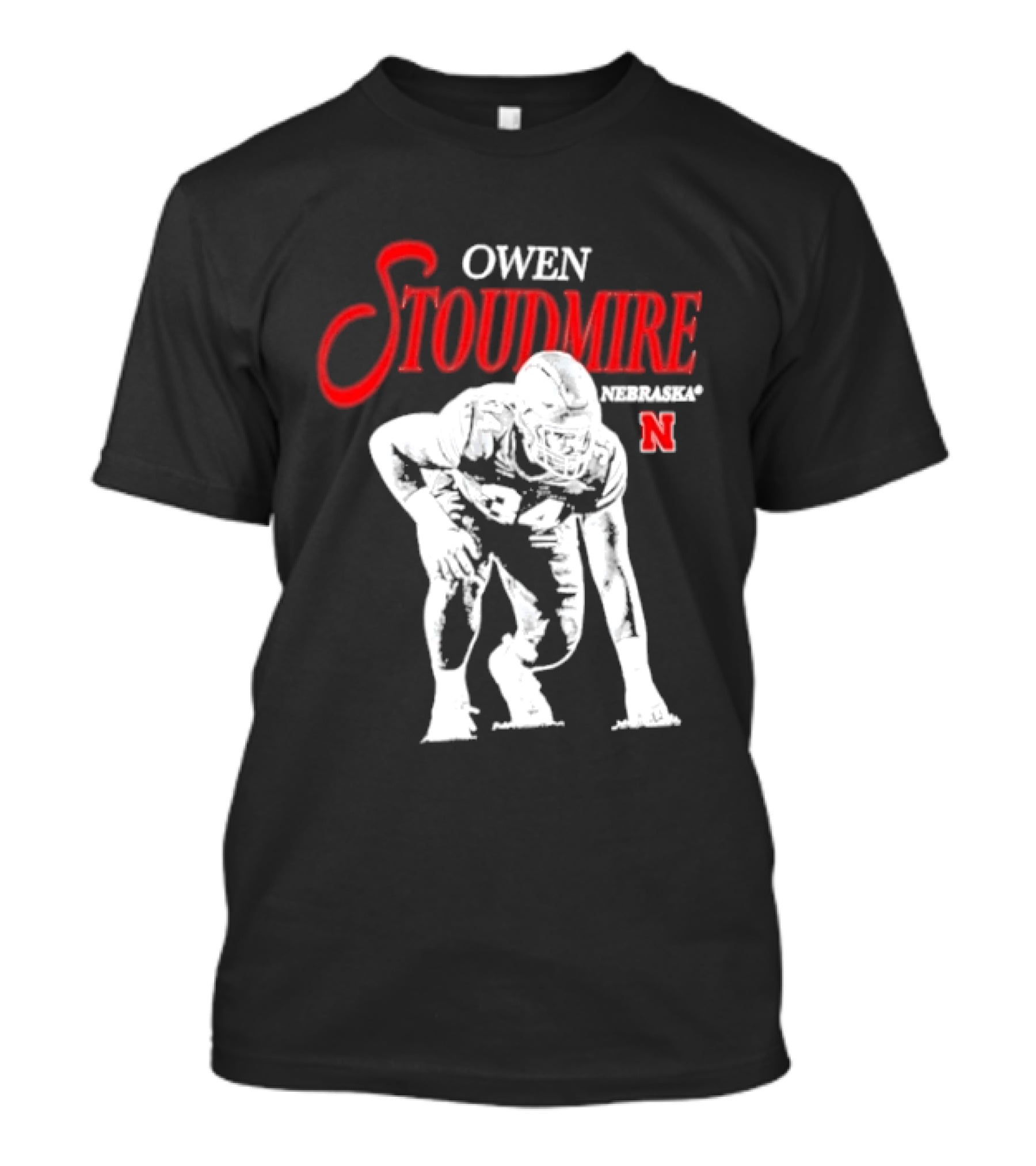 Owen Stoudmire Nebraska Cornhuskers NCAA Football Pose T-Shirt