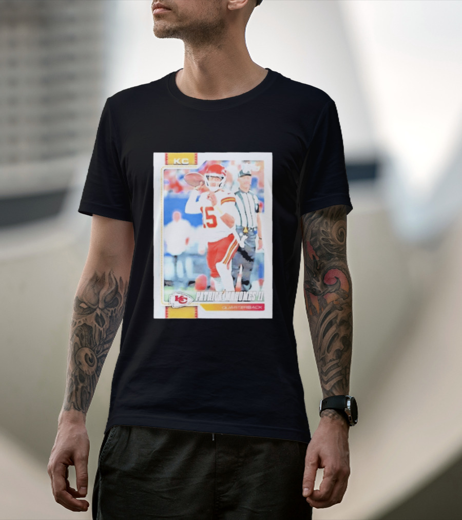 Kansas City Chiefs Patrick Mahomes II 2026 Topps Football Quarterback Trading Card T-Shirt
