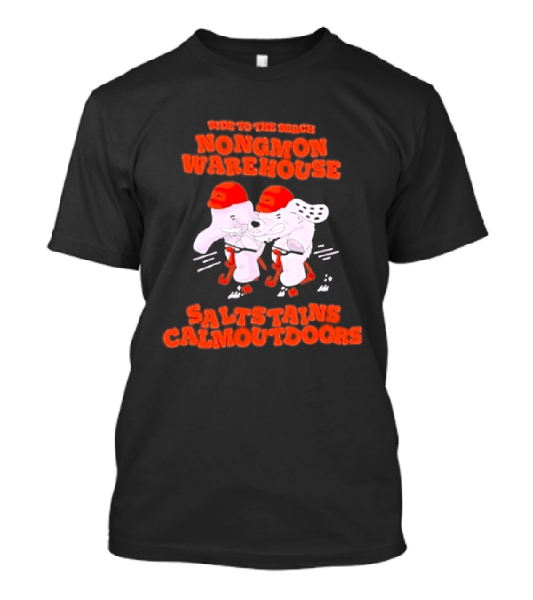 Ride To The Beach Nongmon Warehouse Saltstains Calmoutdoors T-Shirt