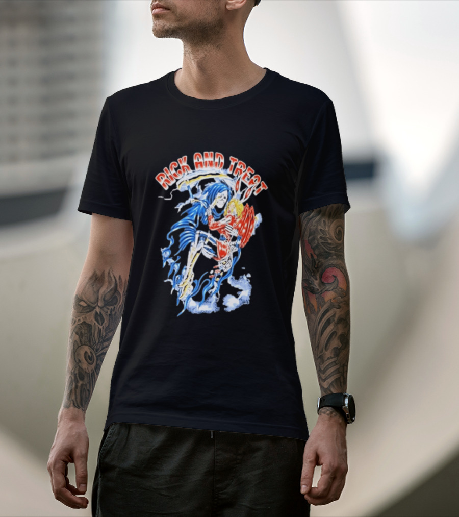 Original Trick And Treat Grim Reaper Bunny Girl Embrace T-Shirt