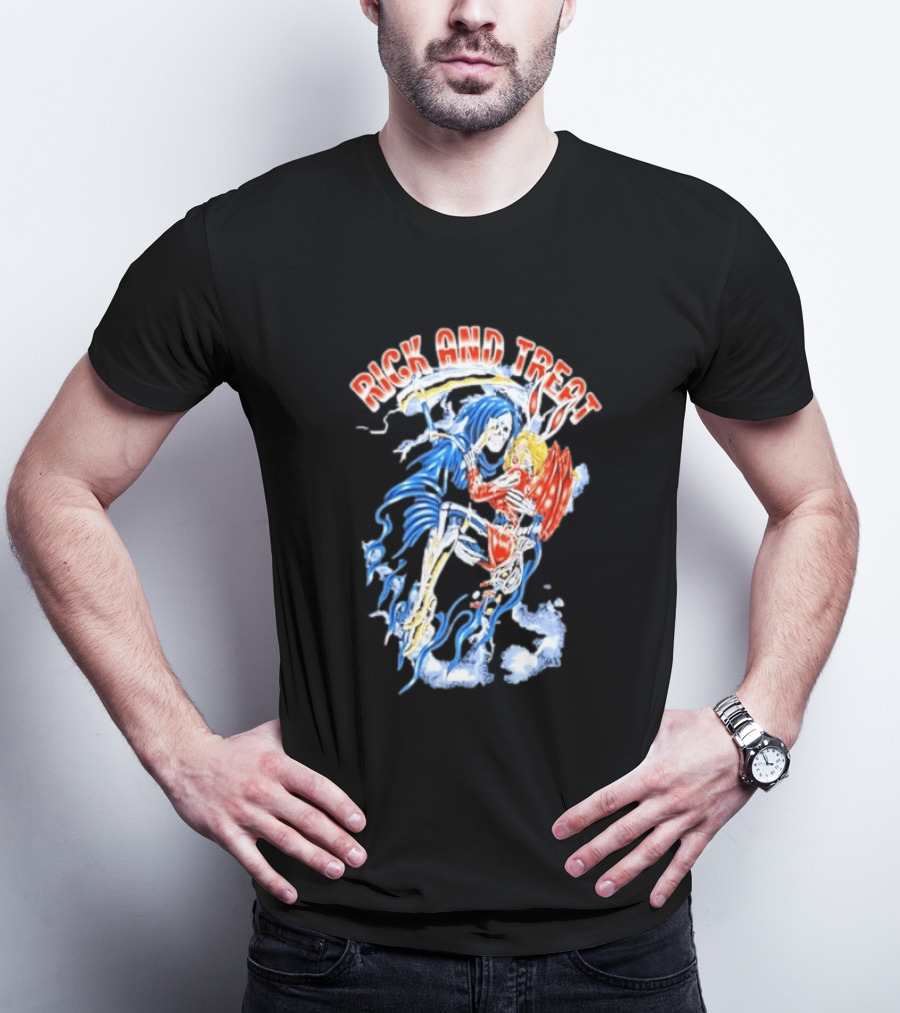 Original Trick And Treat Grim Reaper Bunny Girl Embrace T-Shirt