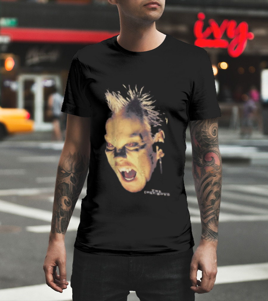 The Lost Boys David Vampire Face Silver Bullet Earring T-Shirt