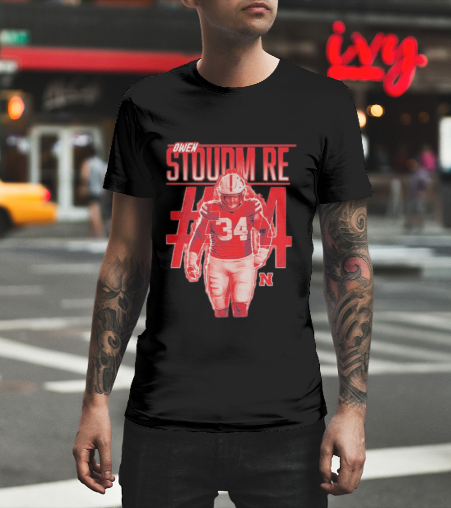 Owen Stoudmire 34 Nebraska Cornhuskers Football Player T-Shirt