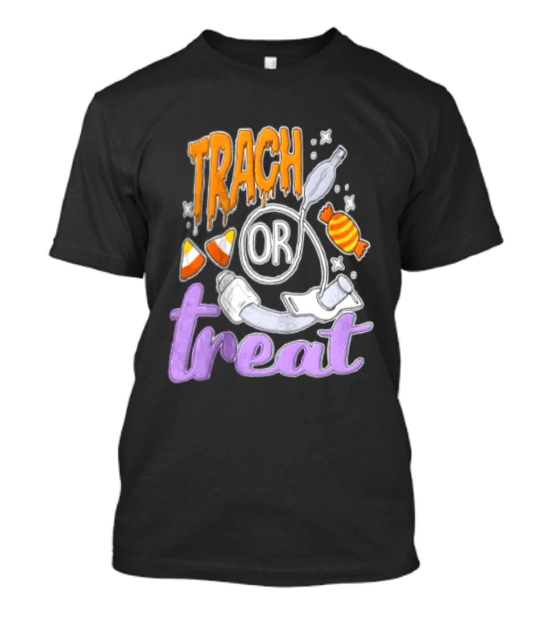 Trach Or Treat Halloween Tracheostomy Medical Candy T-Shirt