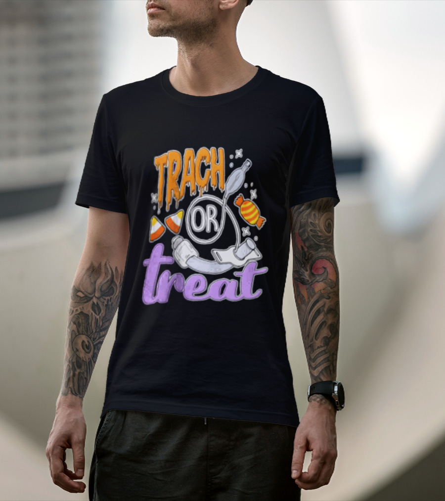 Trach Or Treat Halloween Tracheostomy Medical Candy T-Shirt