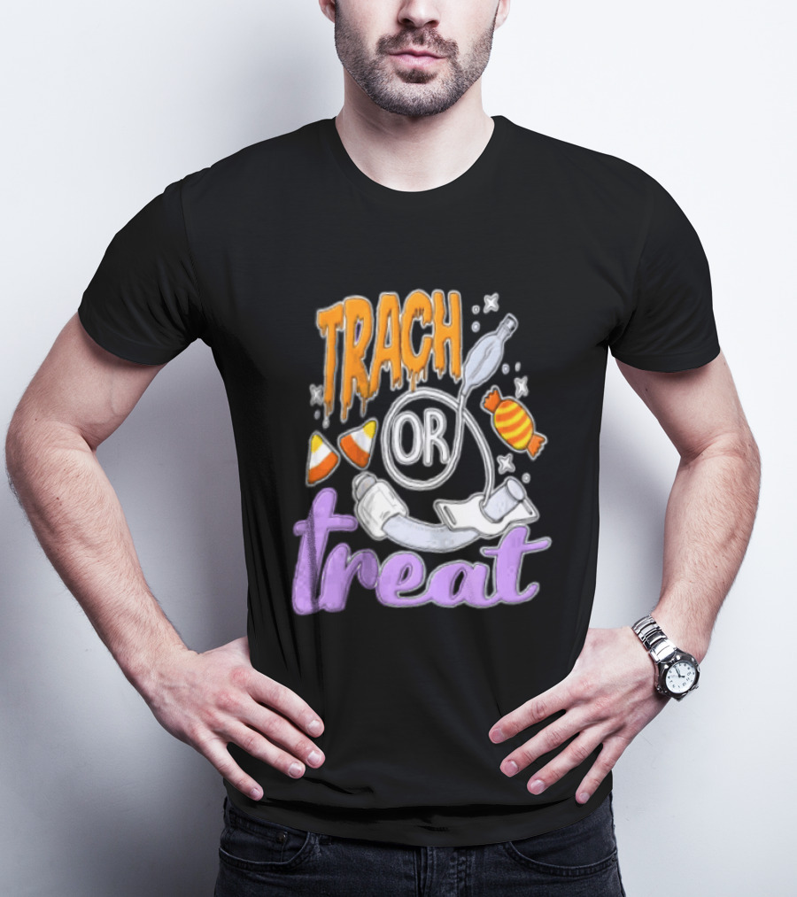 Trach Or Treat Halloween Tracheostomy Medical Candy T-Shirt