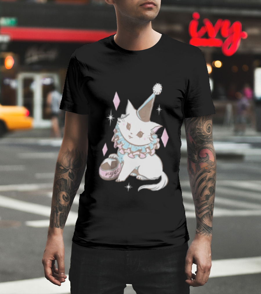 Popverse Superfans NYCC 2026 Mock Neck Cat Clown Nyeee T-Shirt