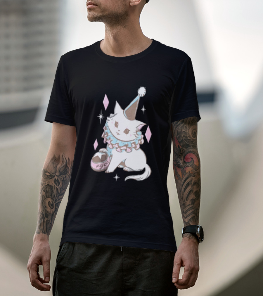 Popverse Superfans NYCC 2026 Mock Neck Cat Clown Nyeee T-Shirt