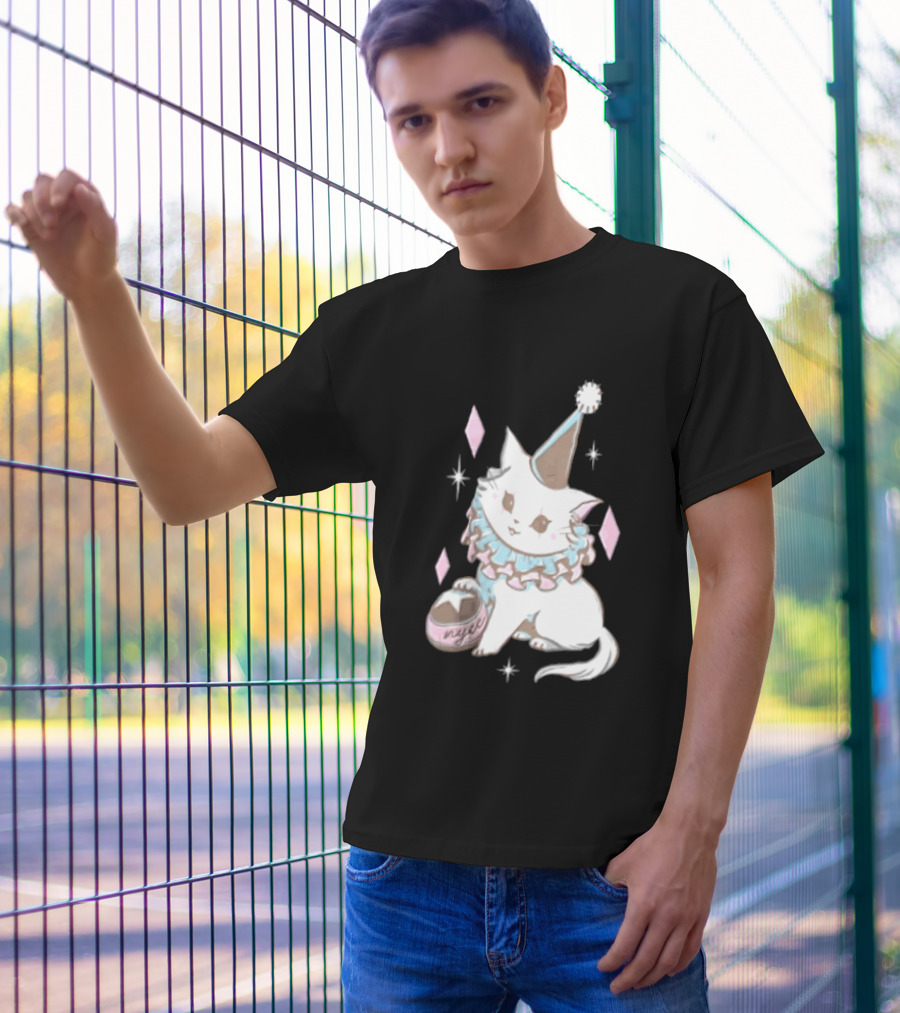 Popverse Superfans NYCC 2026 Mock Neck Cat Clown Nyeee T-Shirt