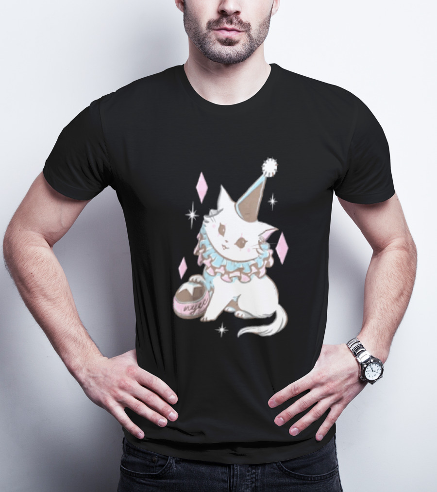 Popverse Superfans NYCC 2026 Mock Neck Cat Clown Nyeee T-Shirt