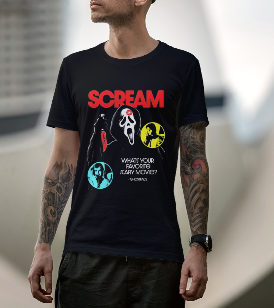 Scream Ghostface What's Your Favorite Scary Movie? T-Shirt