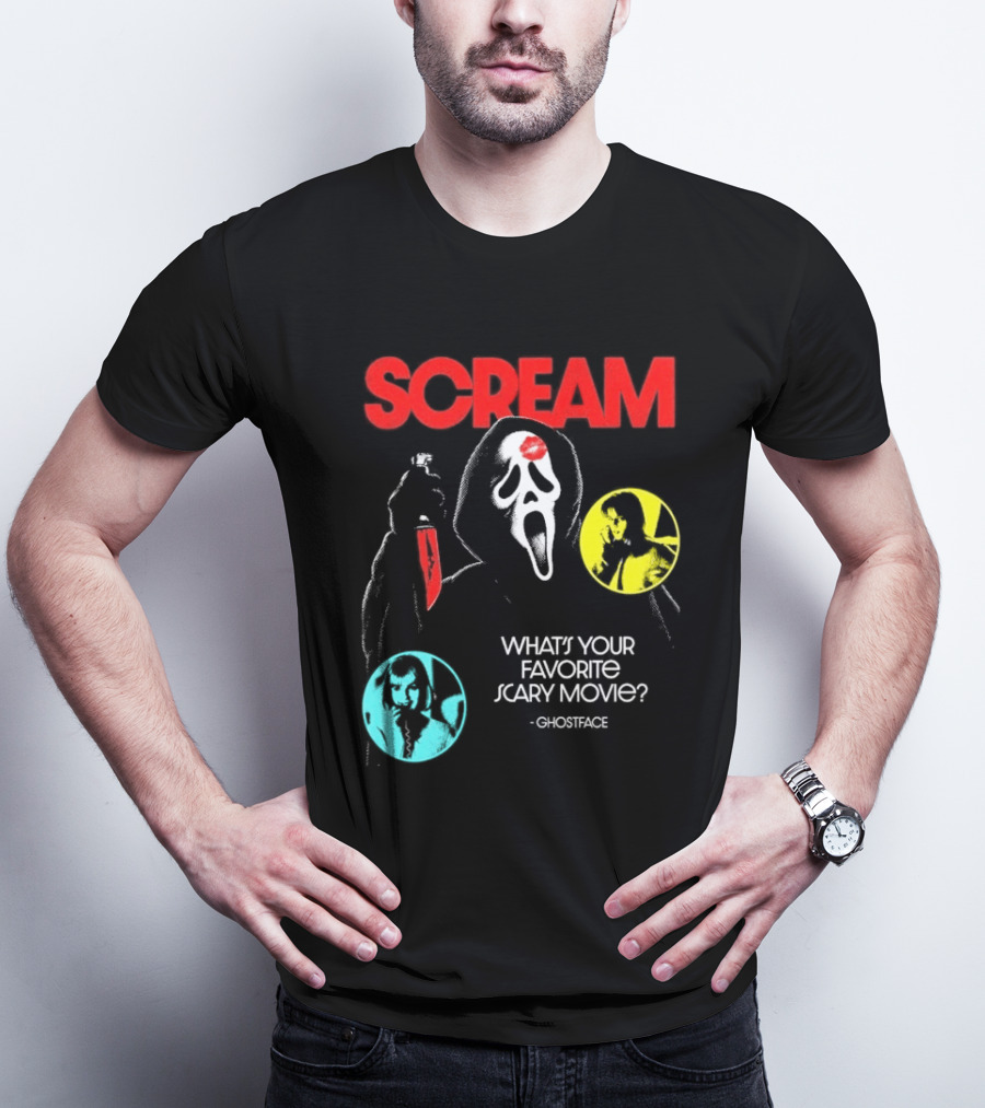Scream Ghostface What's Your Favorite Scary Movie? T-Shirt
