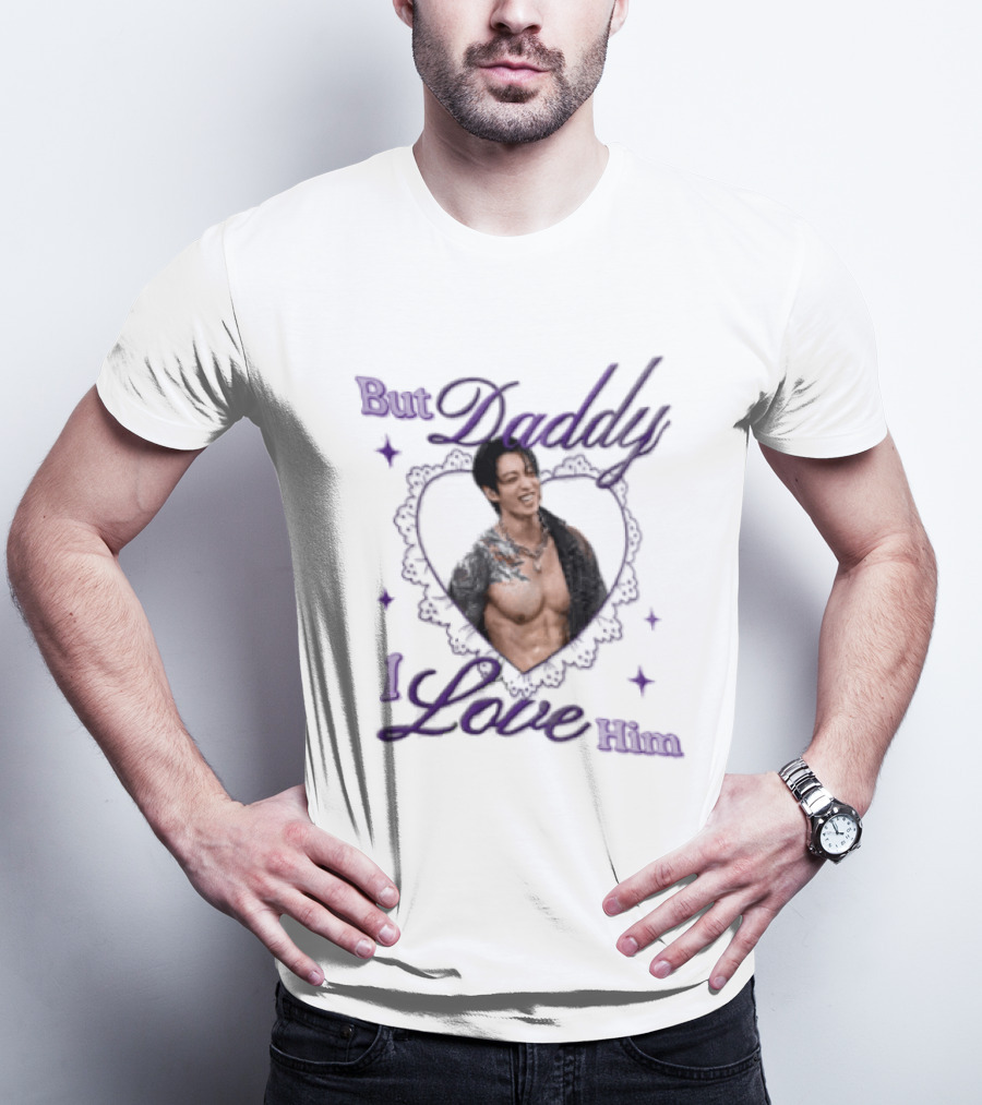 But Daddy I Love Him Jungkook Heart Purple Stars T-Shirt