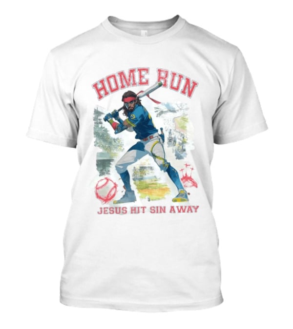 Home Run Jesus Hit Sin Away Baseball Faithful Player T-Shirt