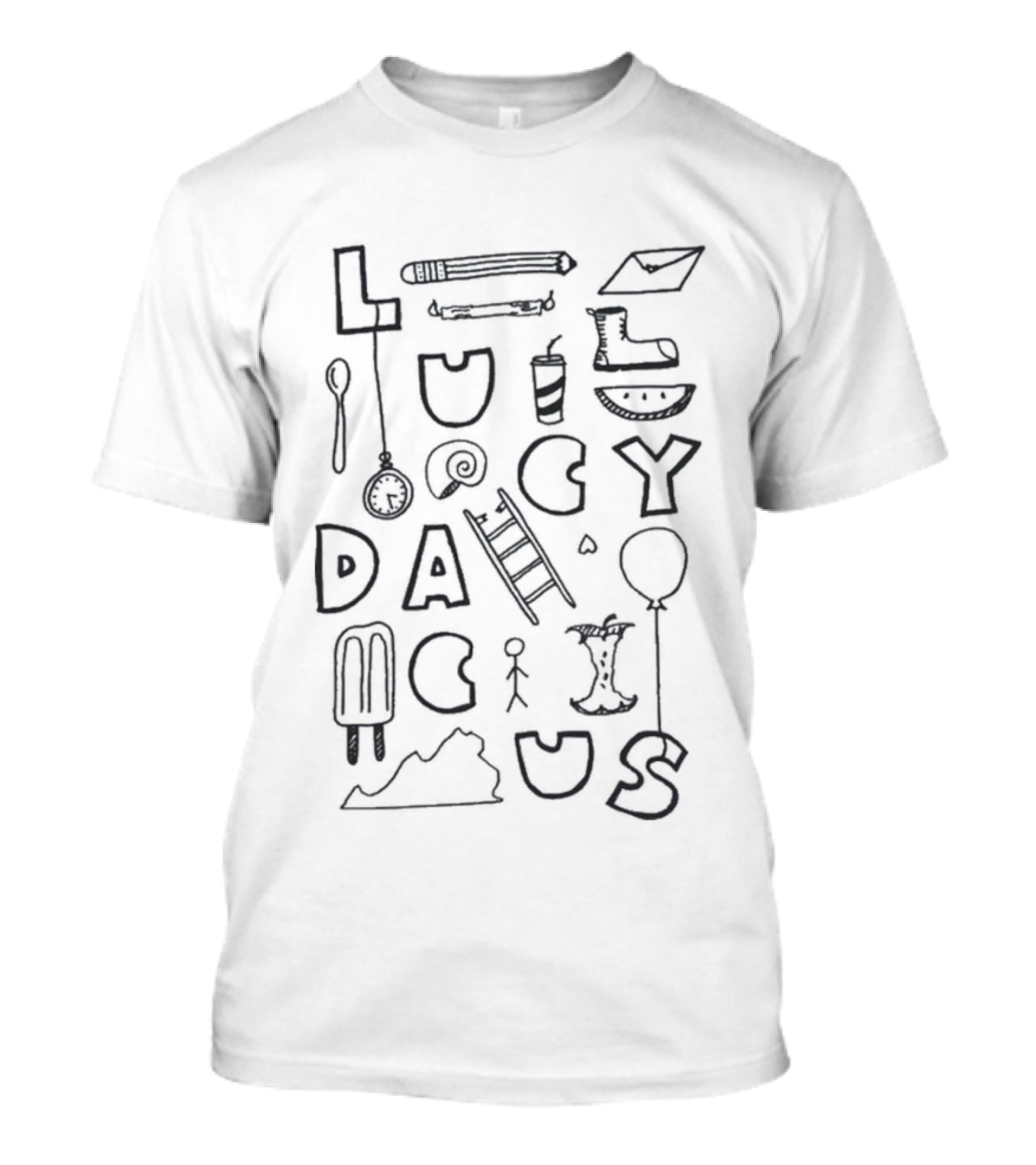 Lucy Dacus Fun Stuff Balloon Ice Cream Stick Figure Playful T-Shirt