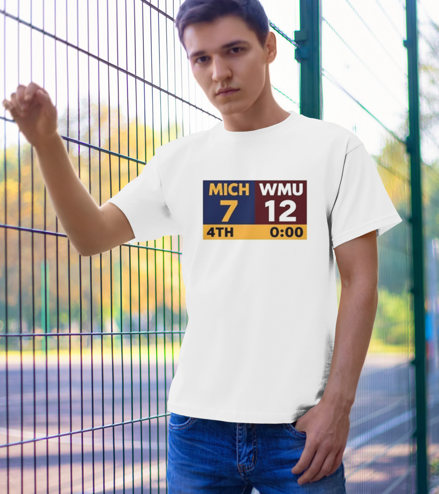 Nice Dave Portnoy Wearing MICH 7 WMU 12 4th 0:00 Michigan Miracle Comeback T-Shirt