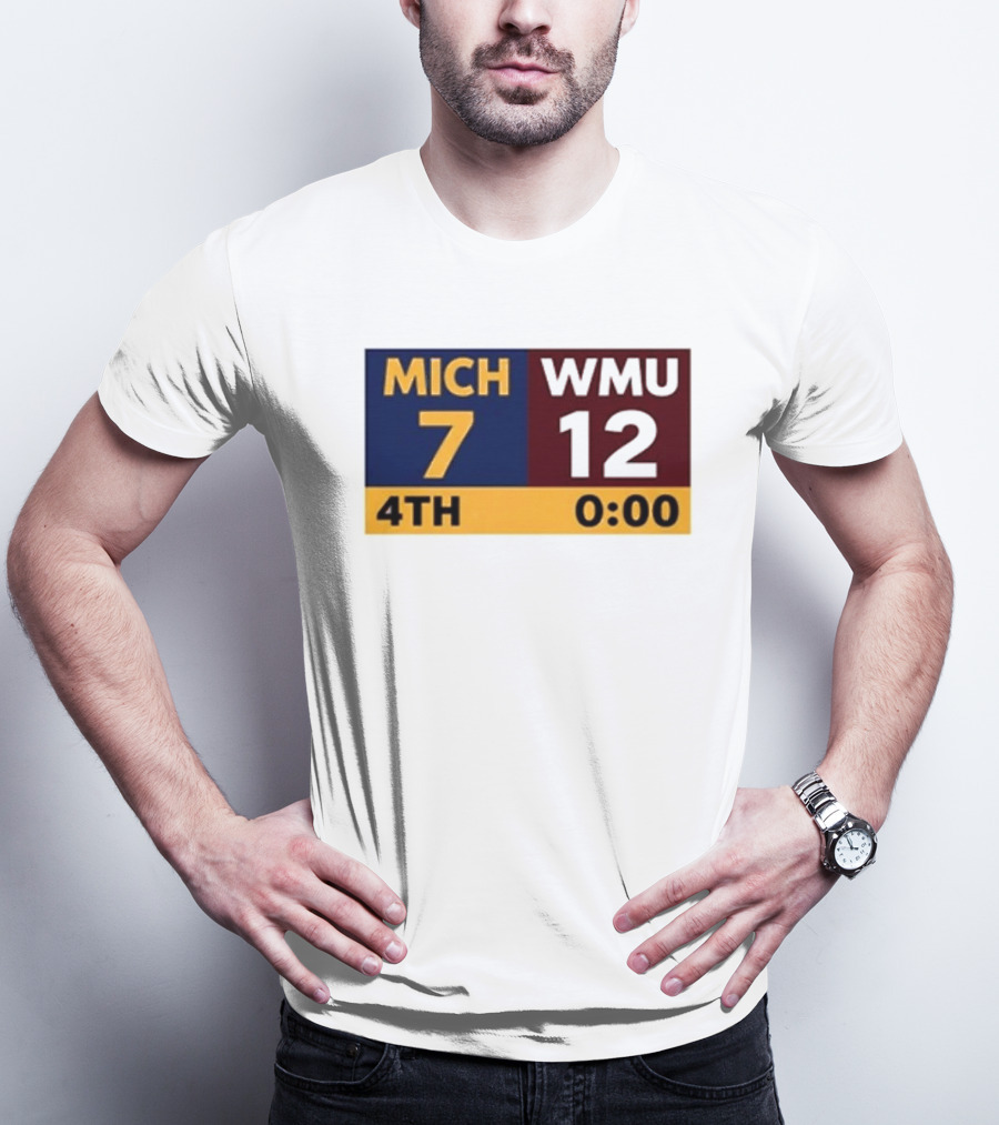 Nice Dave Portnoy Wearing MICH 7 WMU 12 4th 0:00 Michigan Miracle Comeback T-Shirt