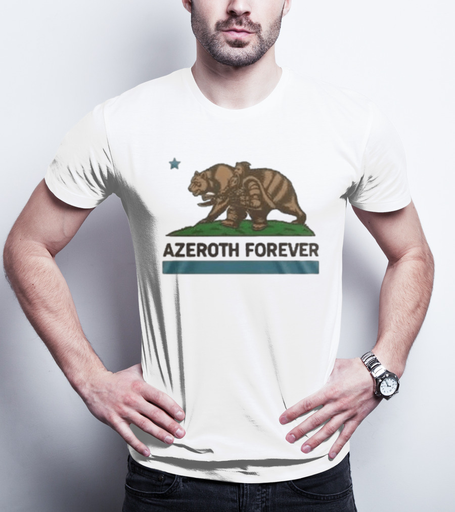 World Of Warcraft Azeroth Forever 2026 Special New California Republic Bear Warrior T-Shirt