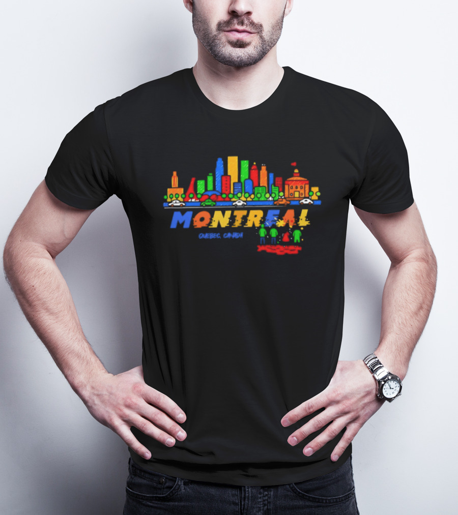 Montreal Quebec Canada Vibrant City Skyline Colorful T-Shirt