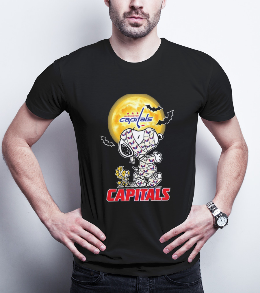 Washington Capitals Snoopy Woodstock Halloween Mummy Cosplay T-Shirt