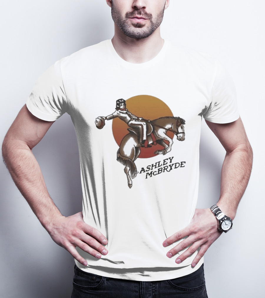 Ashley McBryde Bucking Cowgirl Vintage Sunset Rider T-Shirt