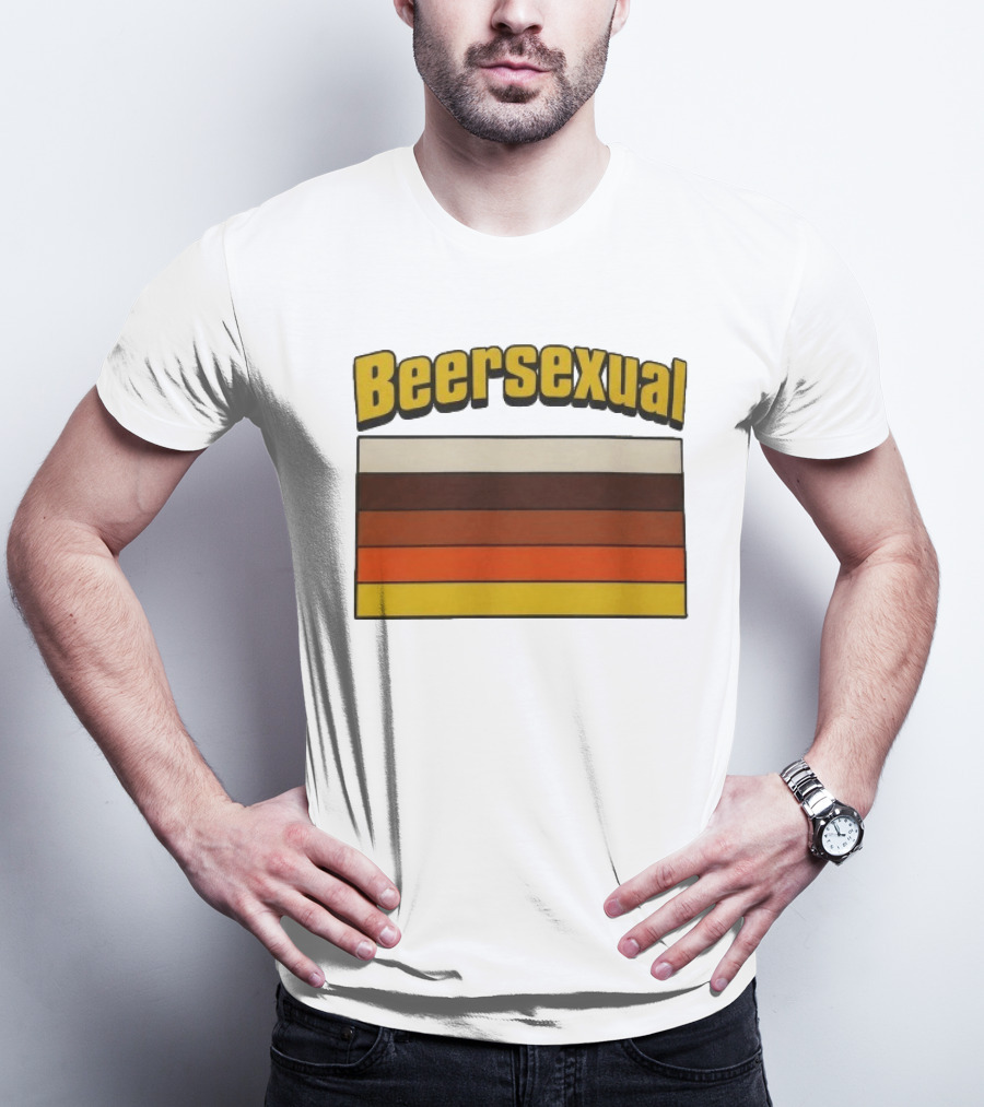 Beersexual Striped Flag With Bold Earth Tones T-Shirt