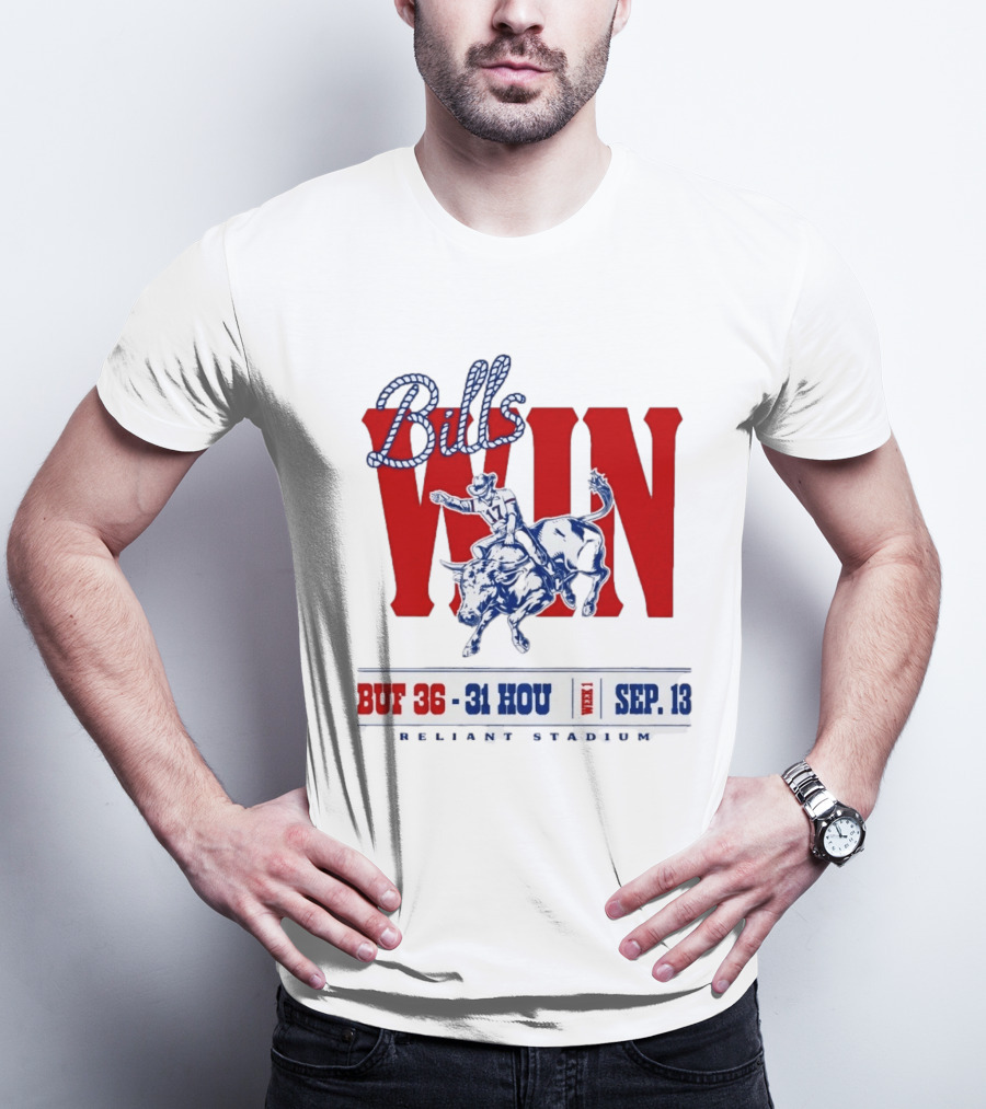 Bills Win Buffalo Vs Houston Cowboy Rodeo Reliant Stadium Sep 13 T-Shirt