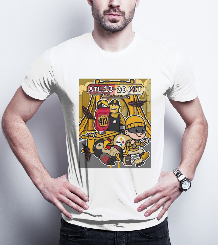 ATL 13 20 PIT CornDoggy Sports With Heinz 412 And Steelers Fan T-Shirt
