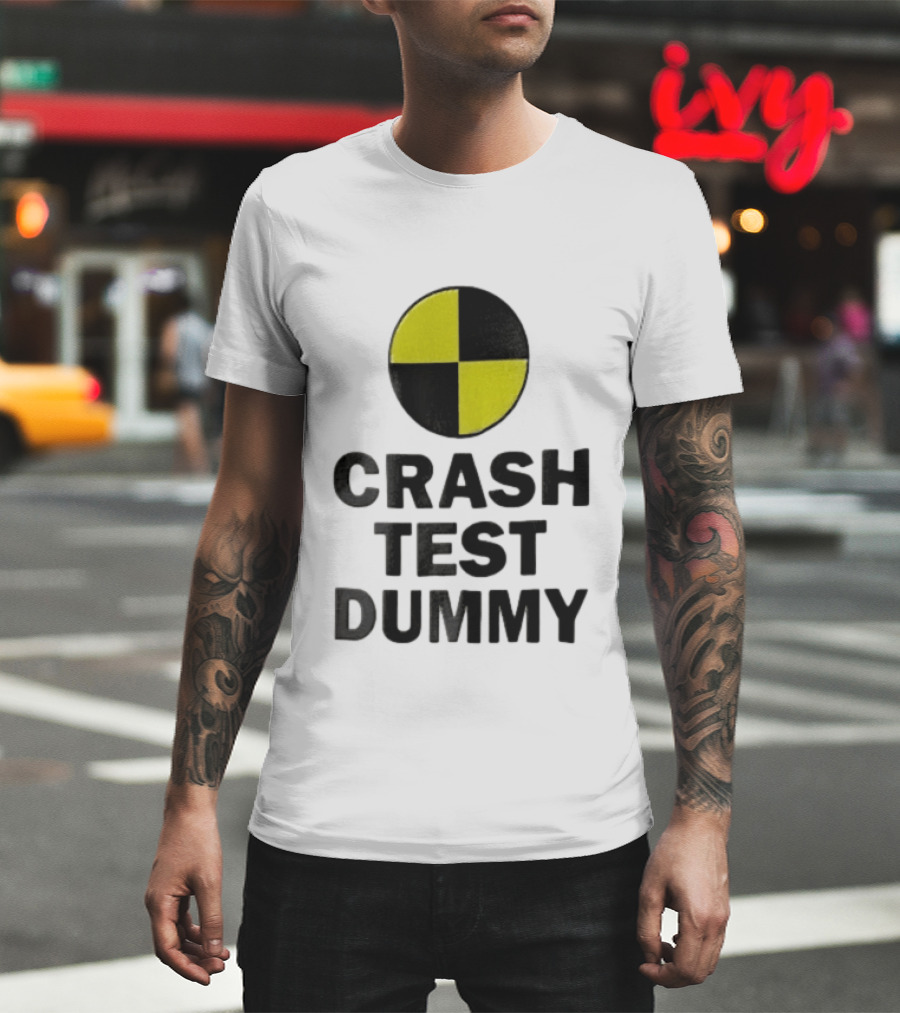 Crash Test Dummy Yellow Black Checkerboard Marker T-Shirt