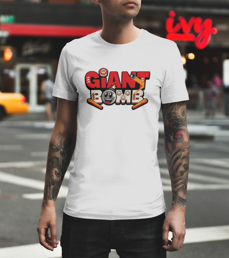 Giant Bomb Pinball Arcade Game Logo Retro Style Hat T-Shirt